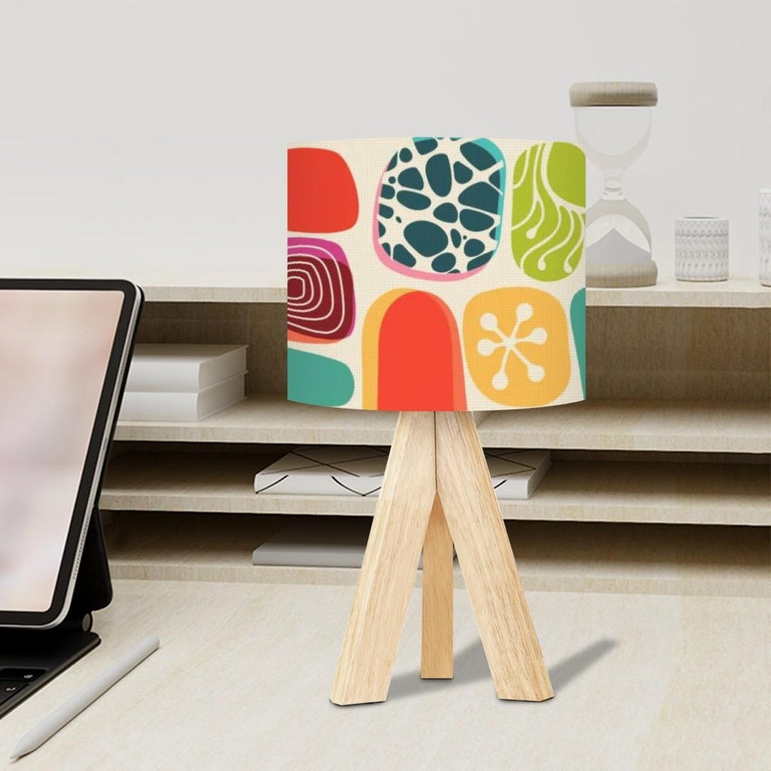 Mid Century Modern Amoeba Designed MCM Wooden Tripod Table Lamp for Mod ...