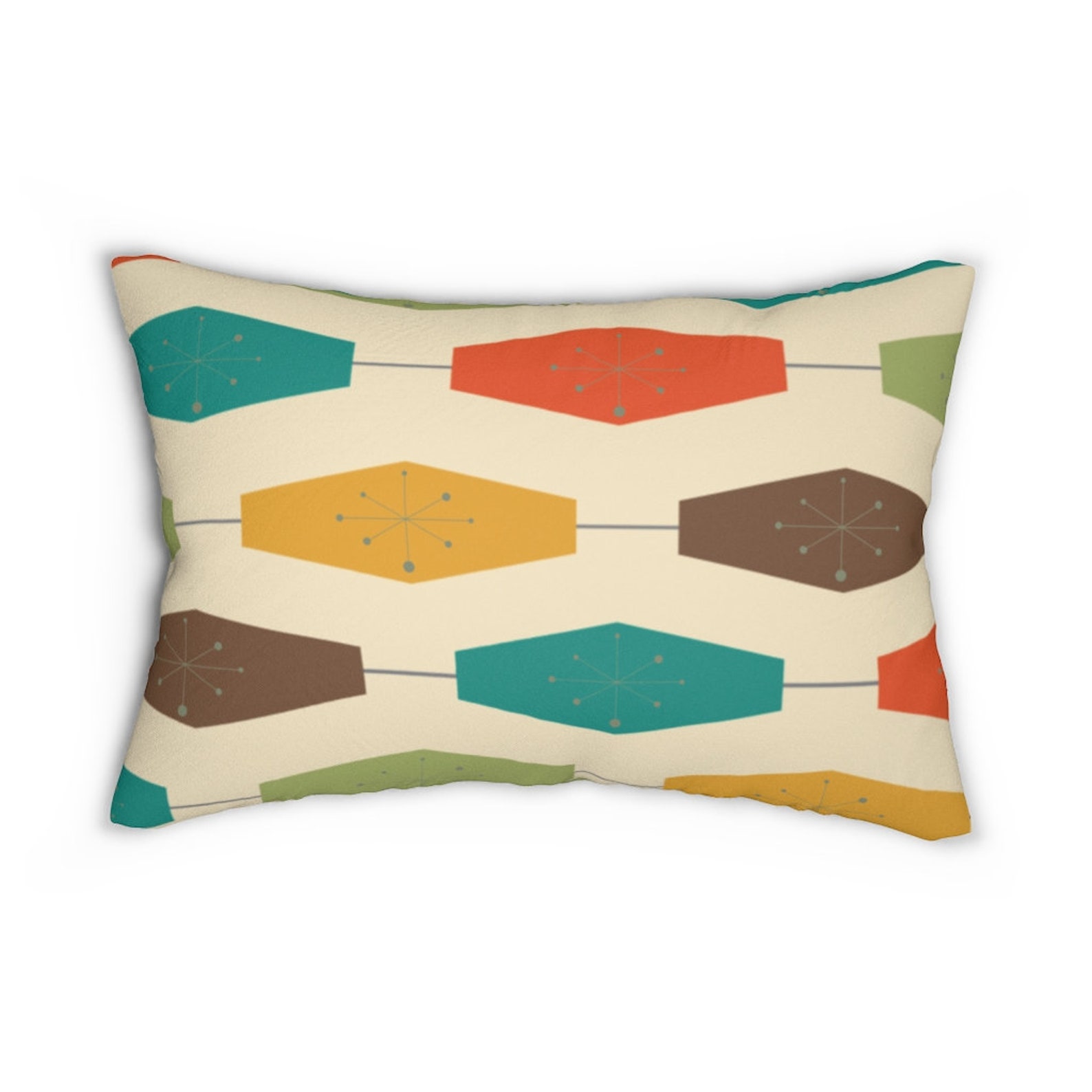 Mid Century Retro Geometric Groovy Lights Atomic Starburst Beige ...