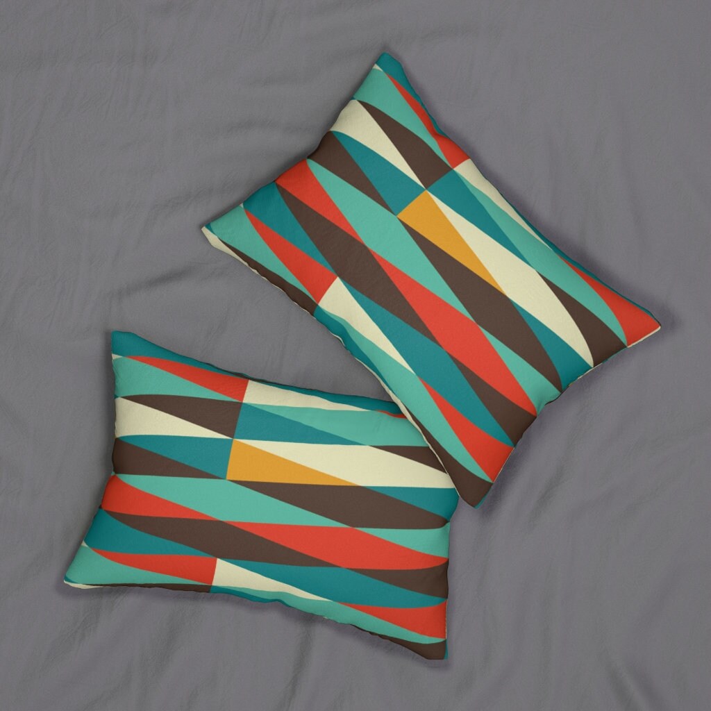 Mid Century Modern Striped Pillow Abstract Retro MCM Mustard - Etsy