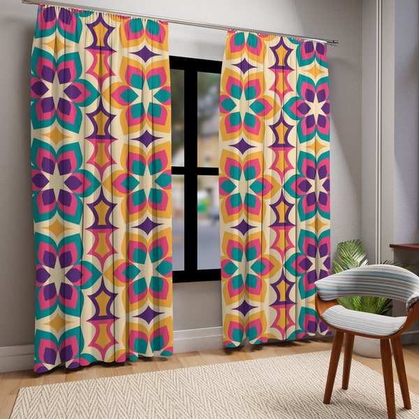 Geometric Curtains - Etsy UK