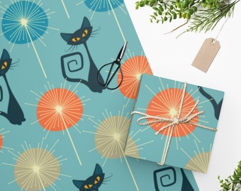 Birthday Cat Wrapping Paper - Etsy
