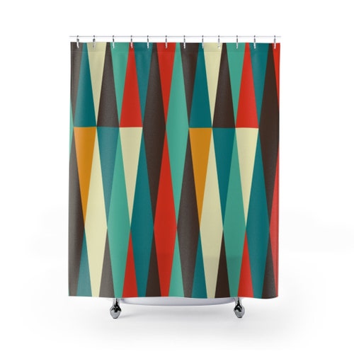 Mid Century Modern Shower Curtain Etsy