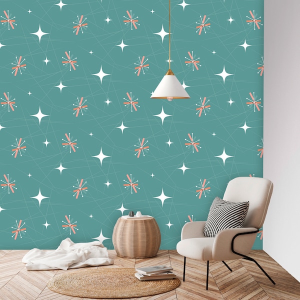 Mcm Atomic Wallpaper - Etsy