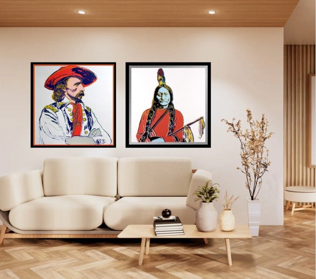 Full Sized Andy Warhol - "custer & SITTING Bull"- 2 Silkscreens ...