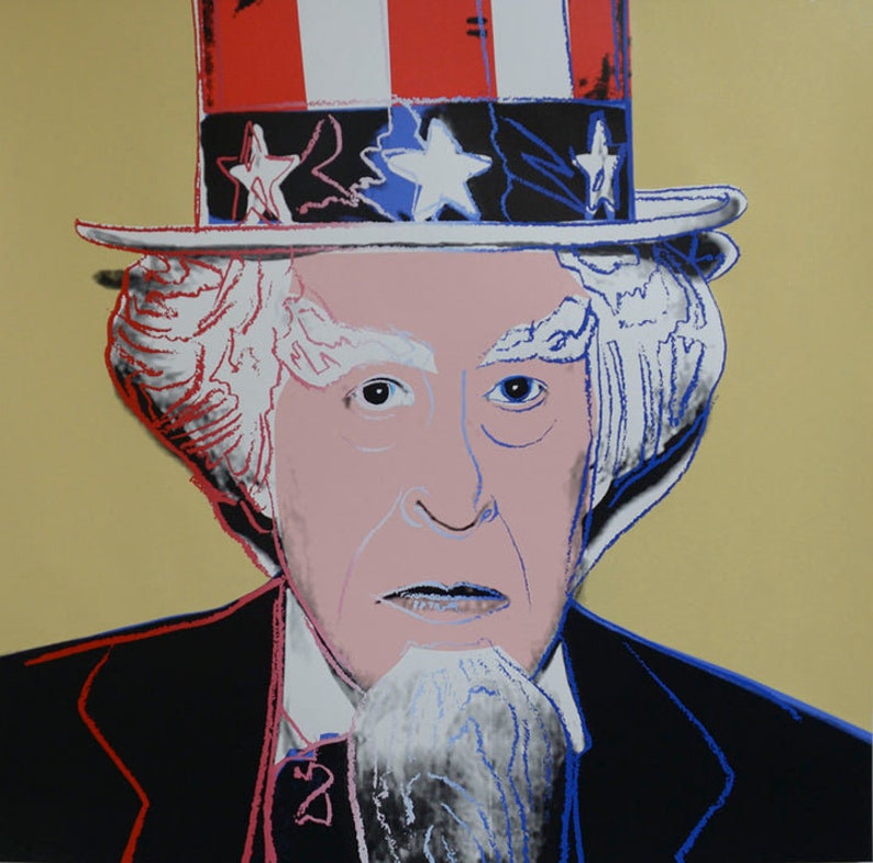Andy WARHOL uncle Sam Myths Suite SILKSCREEN Proof DIAMOND Dust. 38 X ...