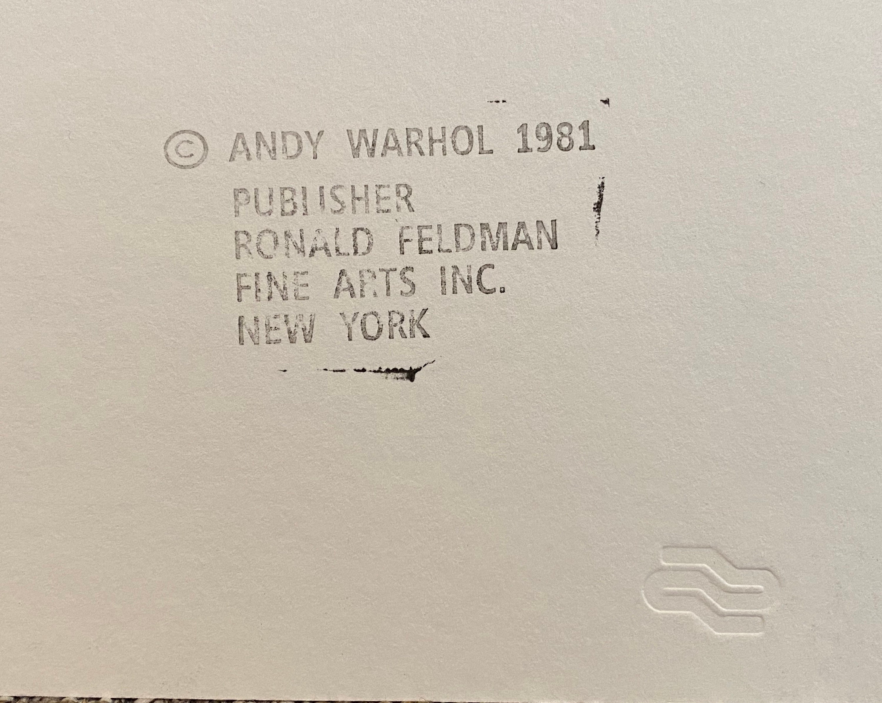 Andy WARHOL uncle Sam Myths Suite SILKSCREEN Proof DIAMOND Dust. 38 X ...
