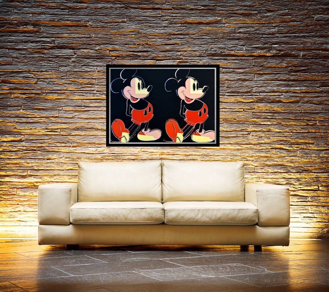 Andy WARHOL -“DOUBLE MICKEY”- Full Sized- Black Trial Screenprint- Diam ...