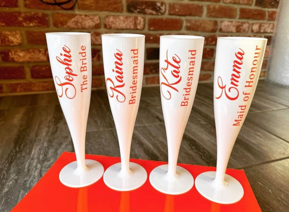 Personalised Plastic Champagne Flutes Hot Tub Flutes Hen - Etsy UK