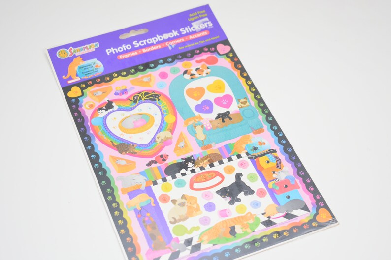 1998 Sandylion Cat Kitten Stickers Photo Scrapbook Sticker - Etsy