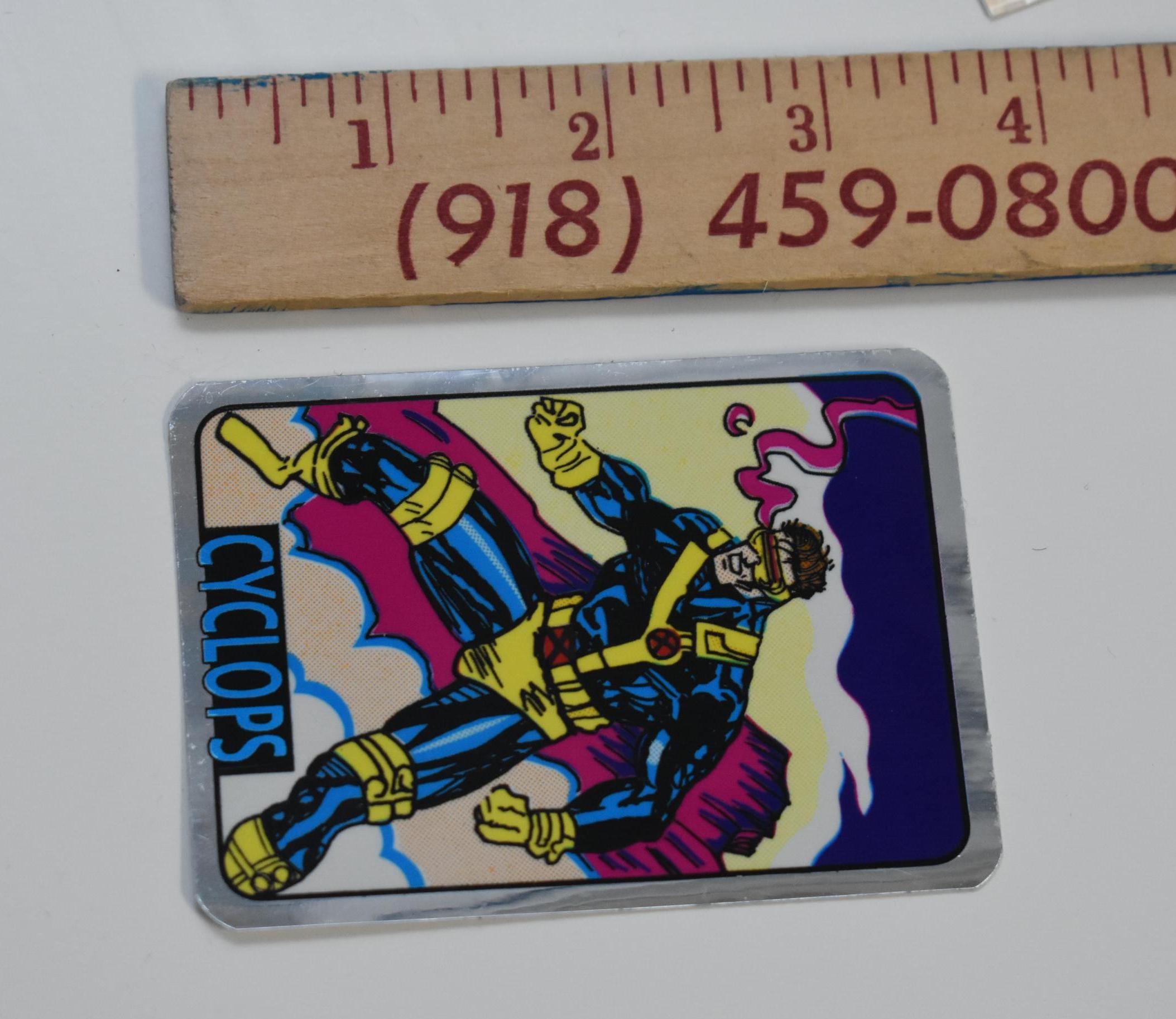 Vintage Marvel Cyclops Vending Machine Sticker 1990's Prism Shiny Foil ...