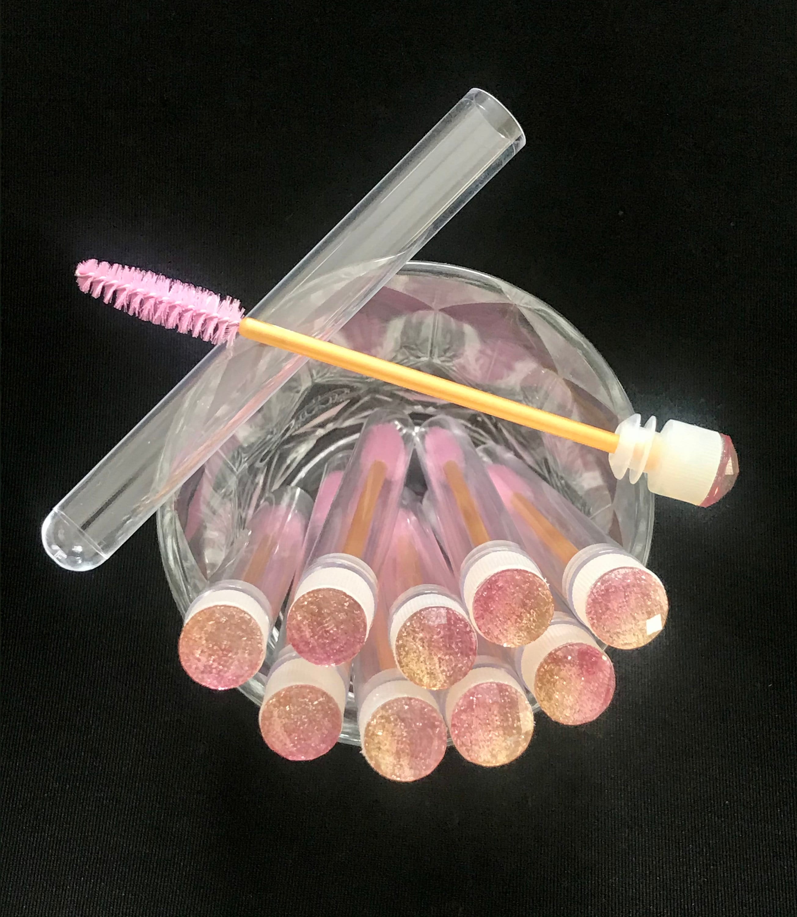 2-100 Gold & Pink Ombré Glitter Lash Extension Spoolie / Brow - Etsy