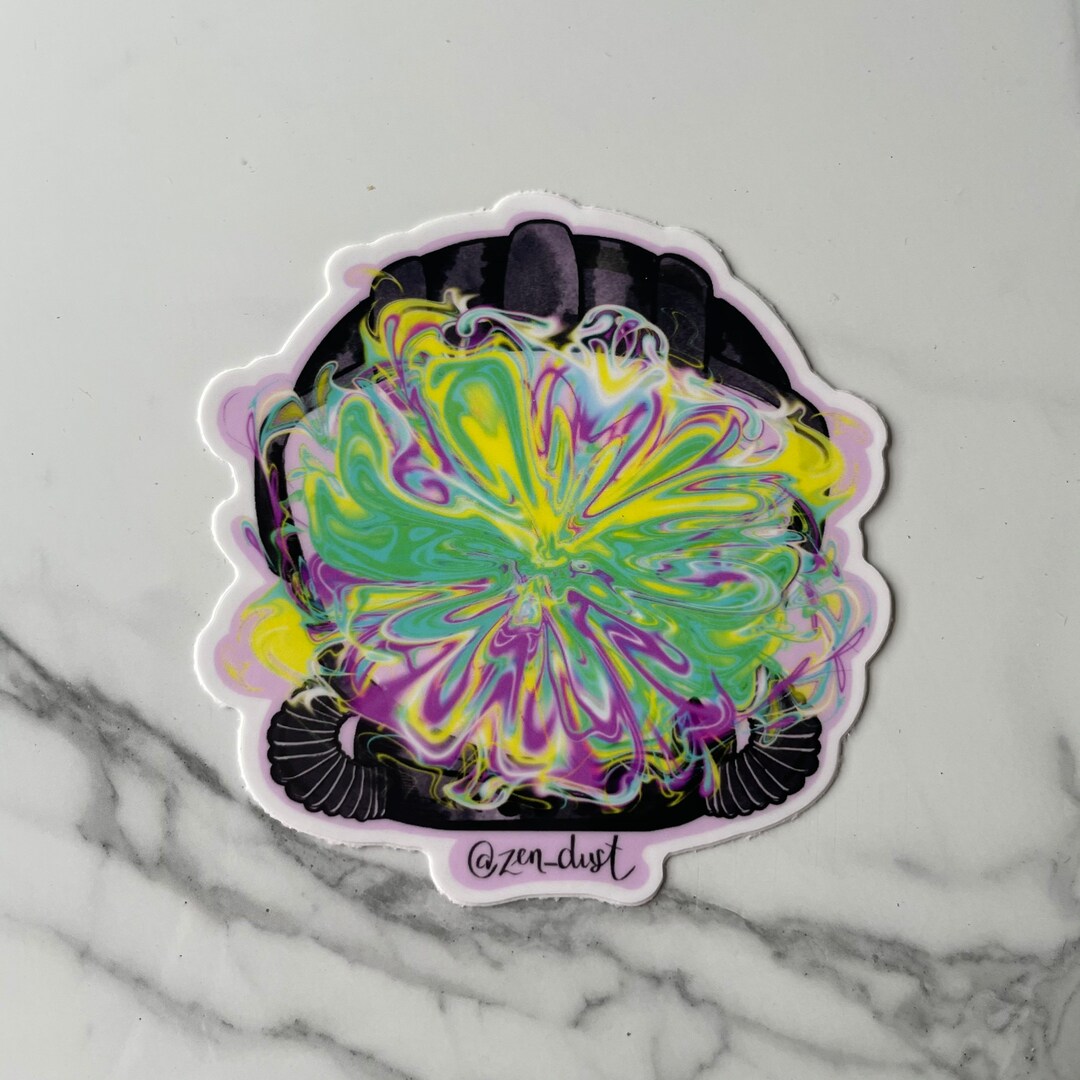 Supernova Astronaut Helmet Psychedelic Colorful Space Design Sticker - Etsy