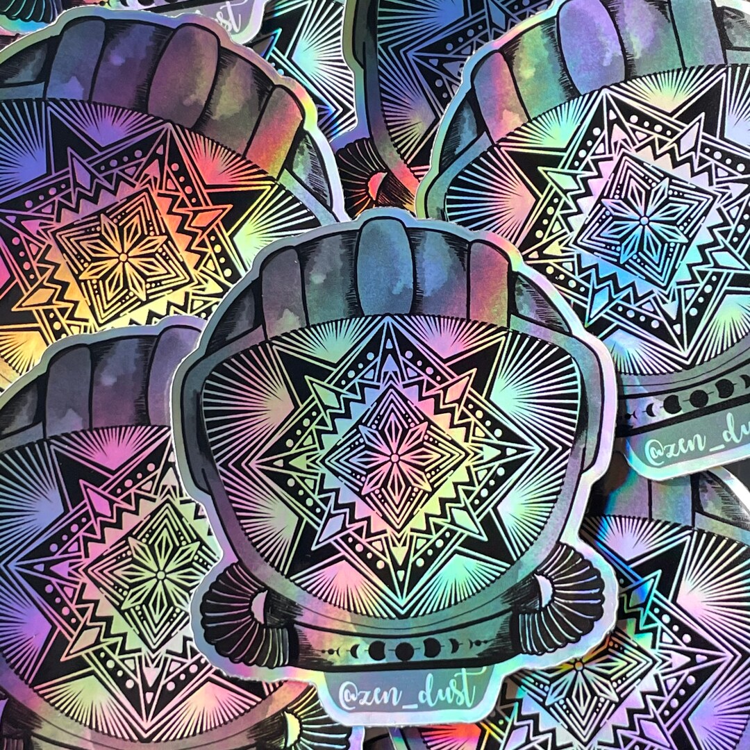 Holographic Mandala Astronaut Helmet Space Design Sticker - Etsy