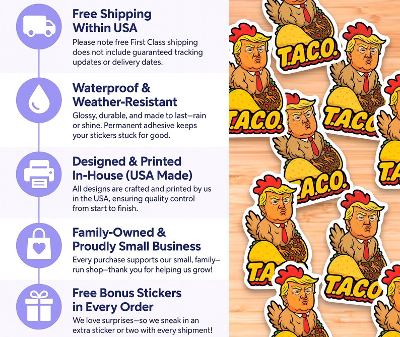 Taco Trump Sticker Pack: Anti-trump Meme Decals - Waterproof Vinyl - Etsy