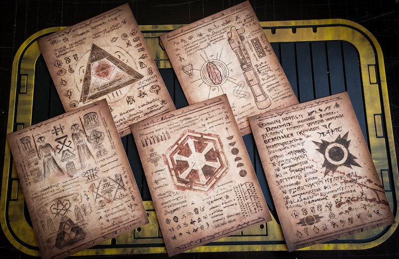 Ancient Sith Texts Set of 5 100% Cotton Canvas Prints Prop - Etsy UK