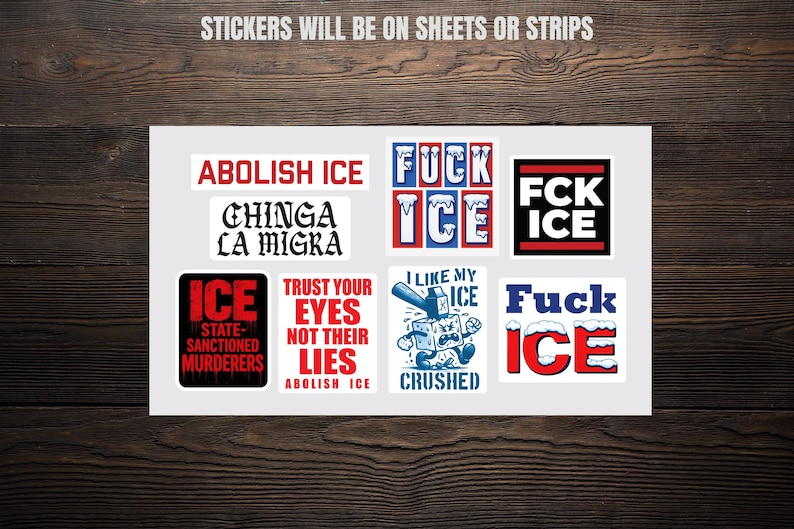 Anti ICE Variety Sticker Pack: 2026 Anti-fascist Protest Vinyl Decals ...