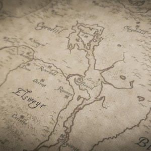 Weathered TES World Map Print: Handmade Fan Art Scroll Replica - Etsy