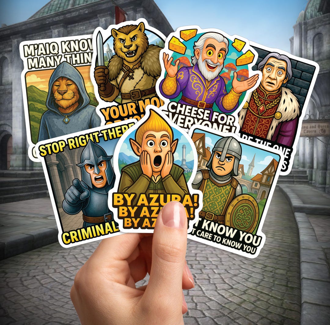 OBLIVION Remastered Vinyl Meme Stickers - ELDER SCROLLS Decals ...