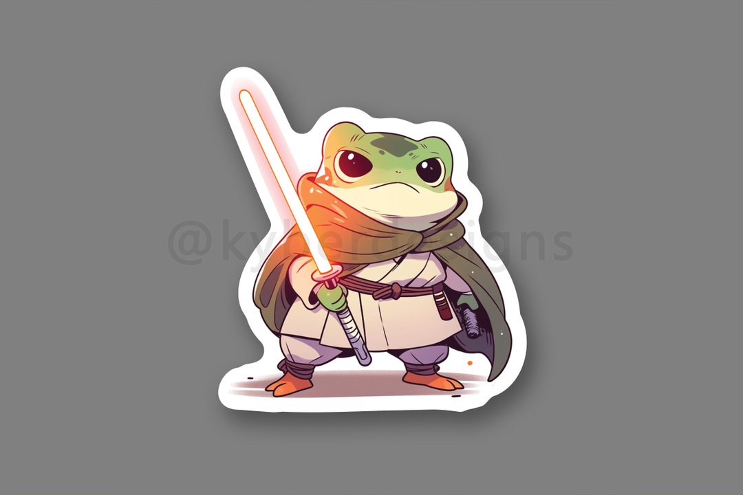 Frog Jedi 2 Custom Vinyl Sticker Star Wars Fanart Decal Collectible ...