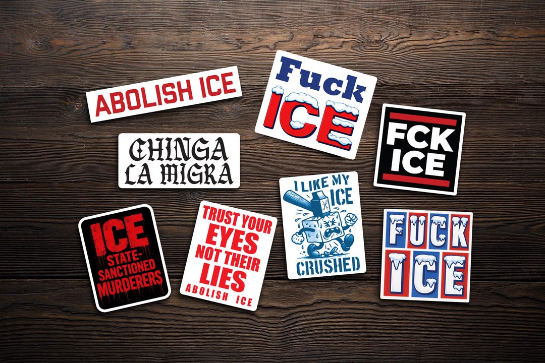 Anti ICE Variety Sticker Pack: 2026 Anti-fascist Protest Vinyl Decals ...