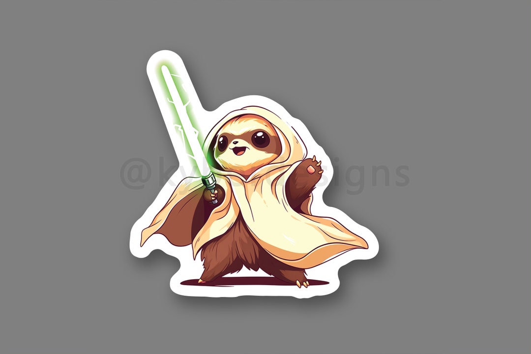 Sloth Jedi Custom Vinyl Sticker Star Wars Fanart Decal Collectible ...