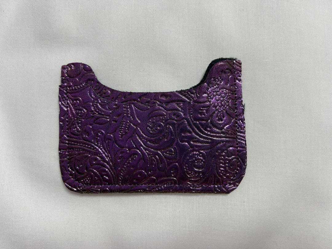 Purple Embossed Flower Card Wallet - Etsy