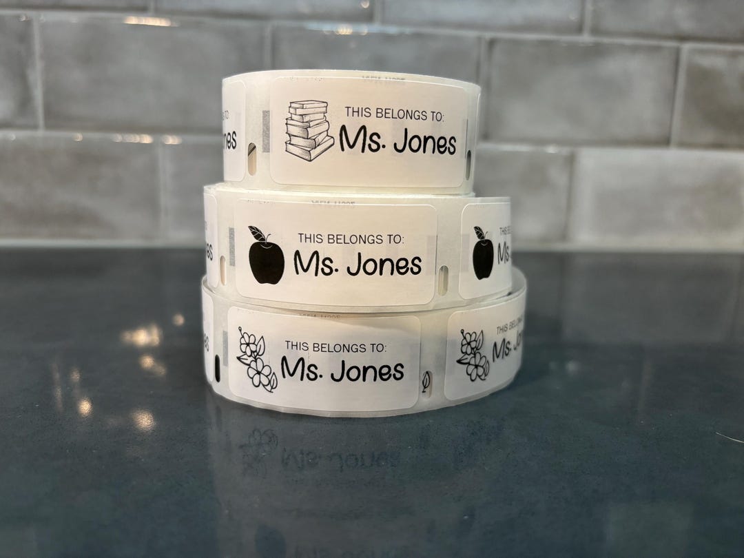 Teacher Labels | Teacher Name Labels Roll | Teacher Book Stickers ...