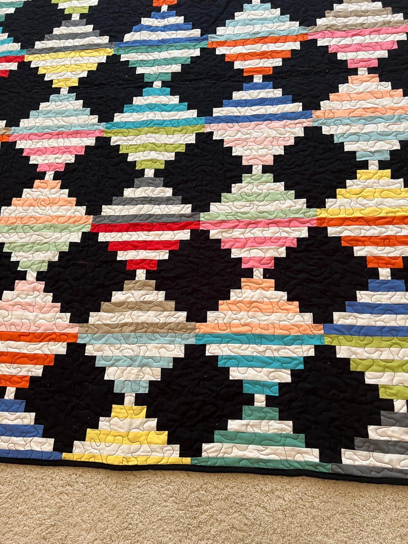 Solid Color Step Ladder Quilt Pattern. Handmade Quilt. 74" X 74" - Etsy