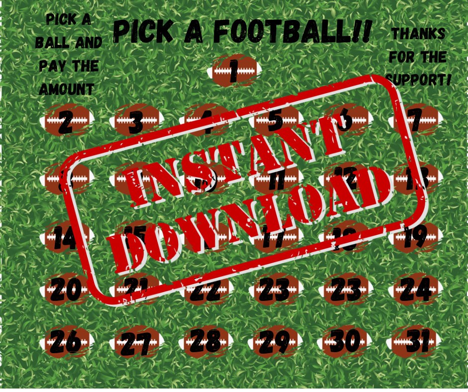 Football Calendar Fundraiser Digital PDF - Etsy