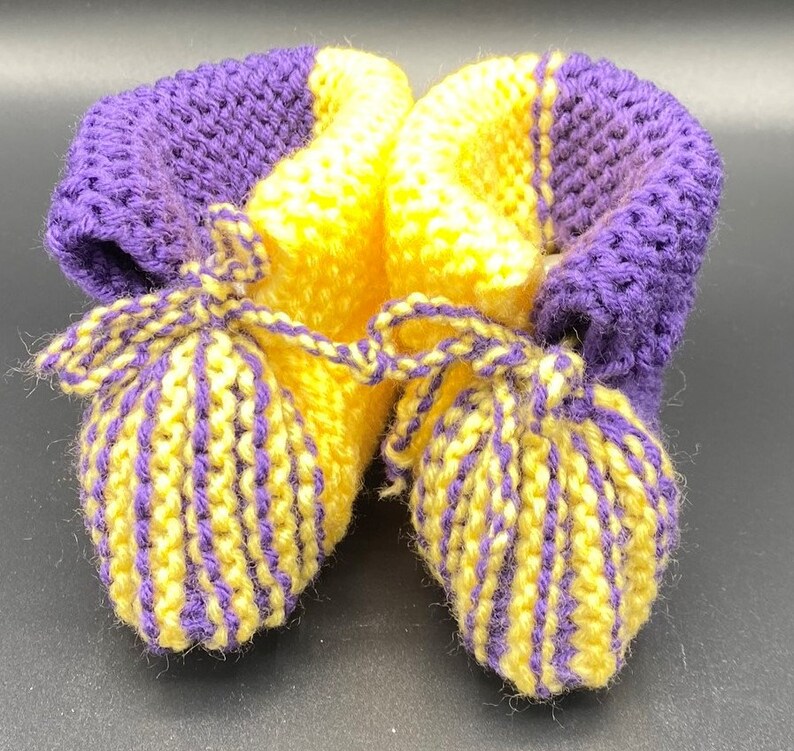 Sports Themed Knitted Baby Booties, Baby Shoes, Crib Shoes, Cuff ...
