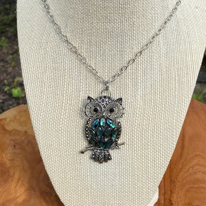 Metal Chain Necklace With Owl Shell Pendant - Etsy