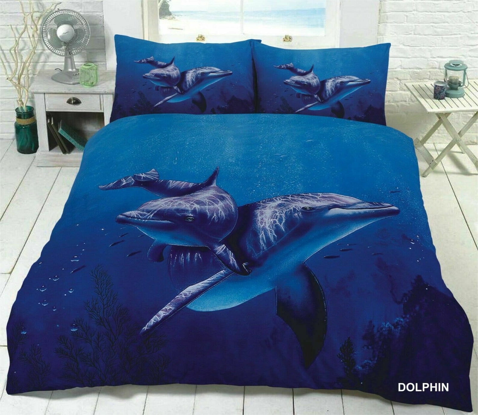 3D Printed Dolphin Bedding Set Quilt Duvet Cover Set With Matching Soft ...