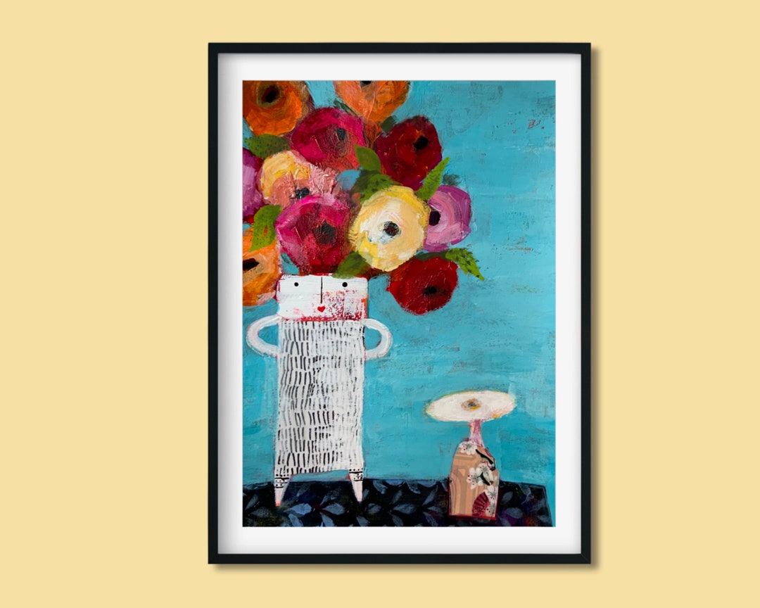 Miss Poppy, Poppies in a Vase, Printable Wall Art, High Resolution ...