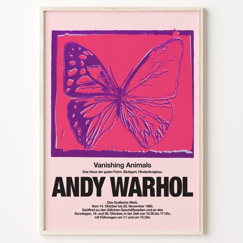 Andy Warhol Butterfly Warhol Art Print Andy Warhol Poster - Etsy