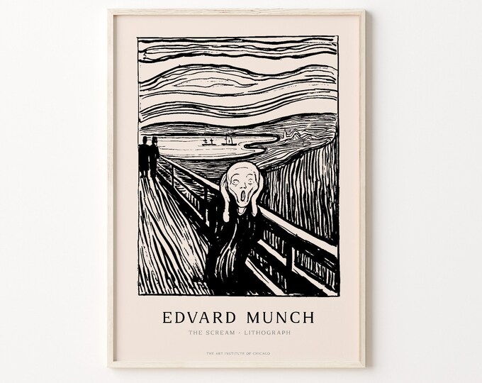 The Scream by Edvard Munch, the Scream Print, Munch Print, Munch Wall ...