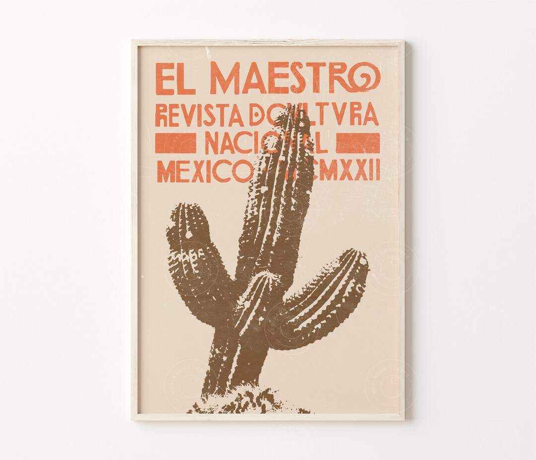 El Maestro Poster, Mexican Vintage Art Print, Mexican Poster, Digital ...