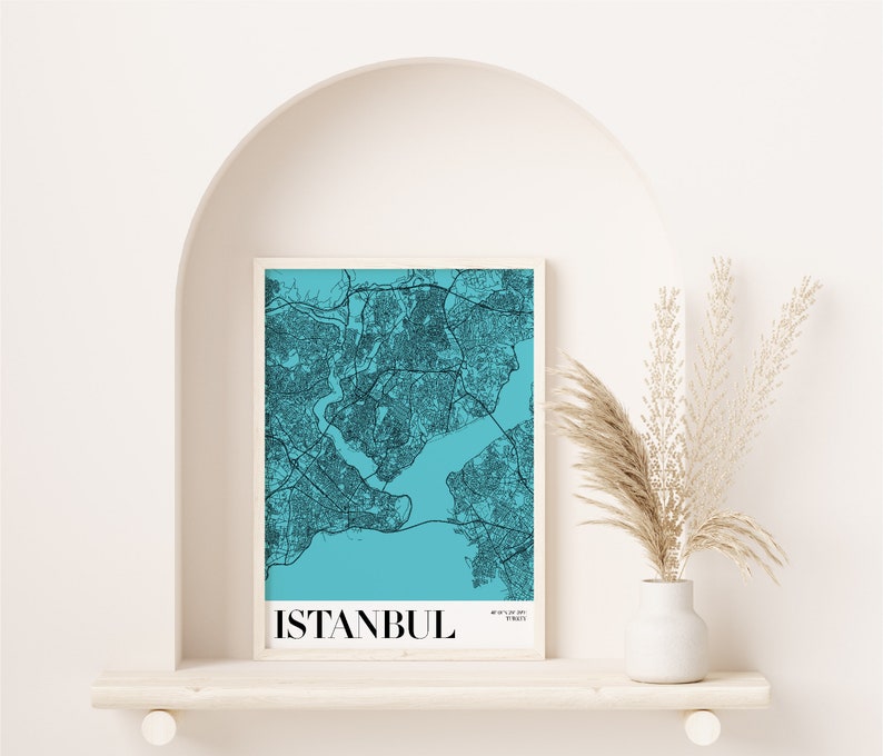Istanbul Map Poster City Map Art Print Printable Istanbul | Etsy