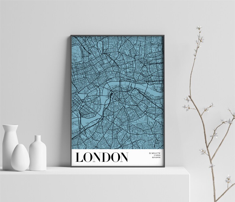 London Map Poster City Map Art Print Printable London City - Etsy