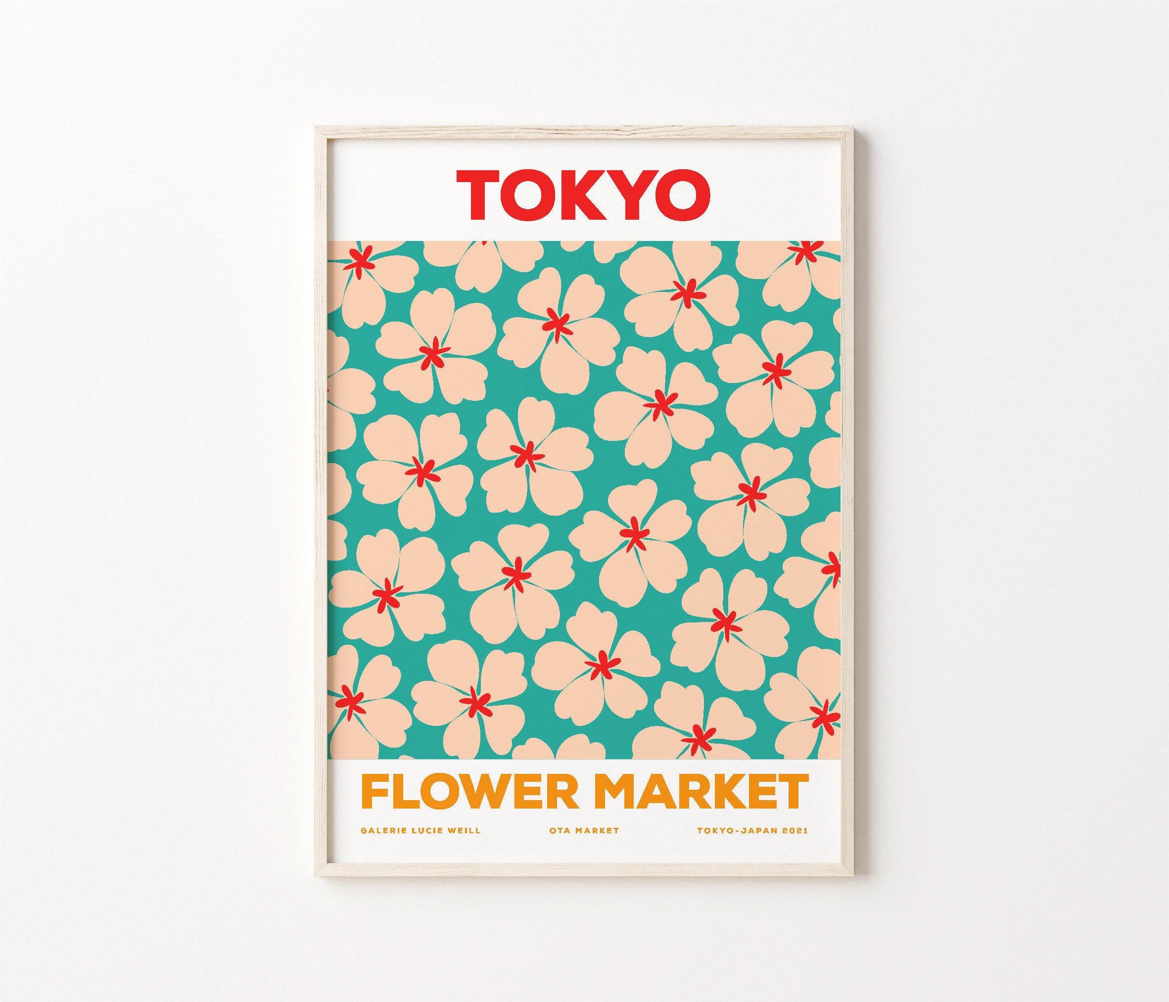 Flower Market Prints Digital Download Flower Market Poster | Etsy