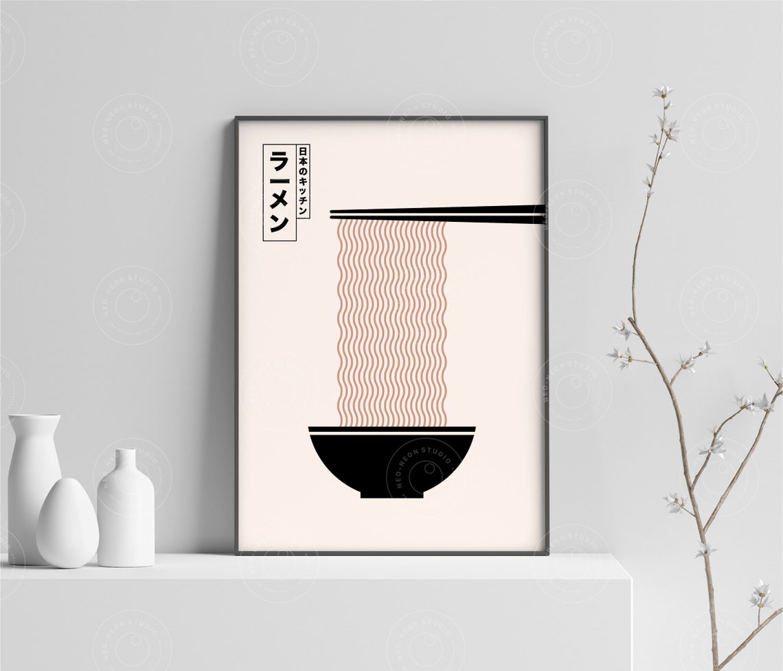 Ramen Noodle Print Japanese Print Ramen Poster Ramen Art - Etsy