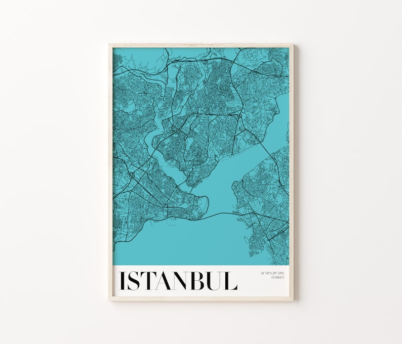 Istanbul Map Poster City Map Art Print Printable Istanbul | Etsy