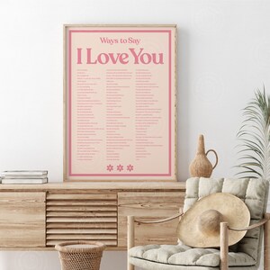 I Love You Print, Digital Download, Ways to Say I Love You, I Love You ...