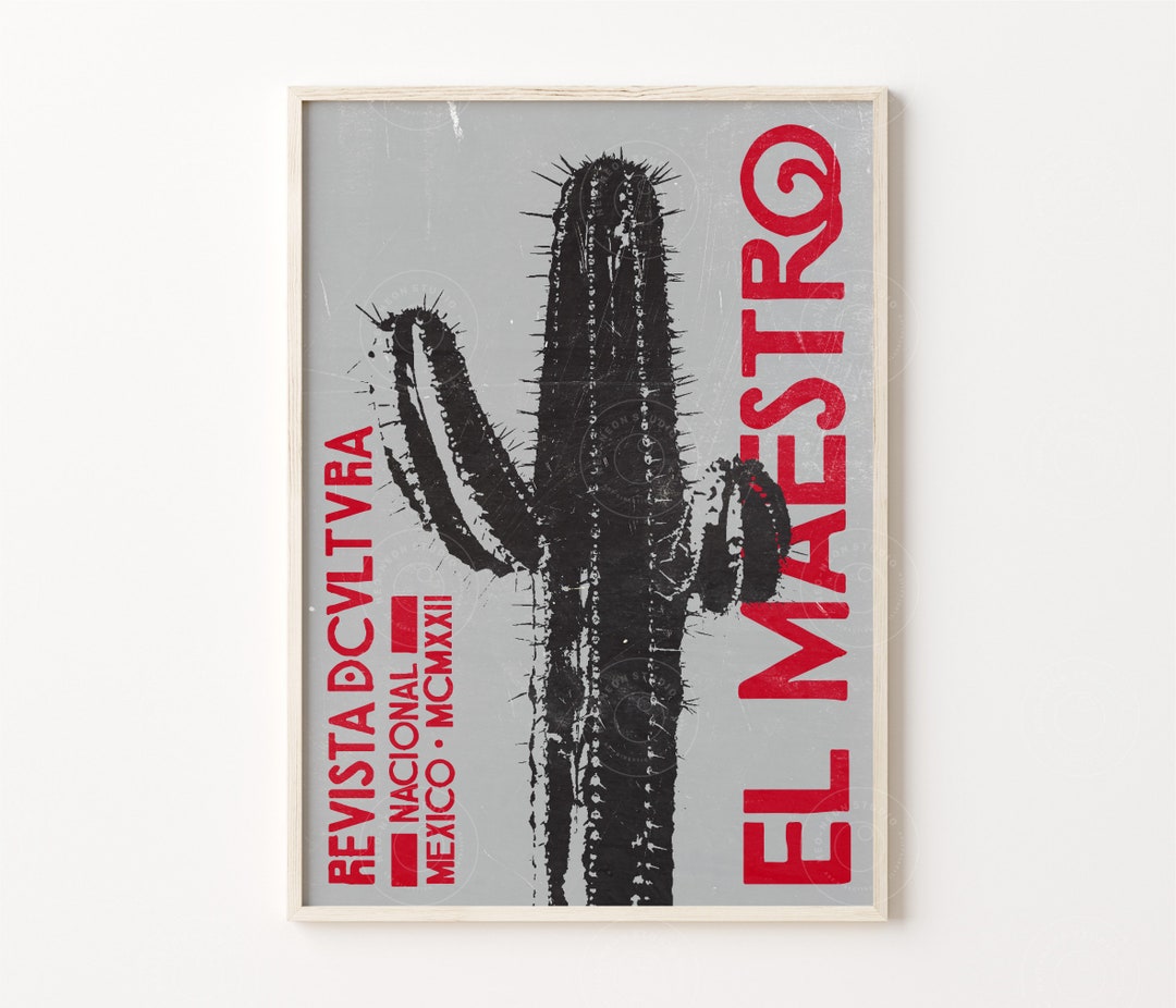 El Maestro Poster, Mexican Vintage Art Print, Mexican Poster, Digital ...