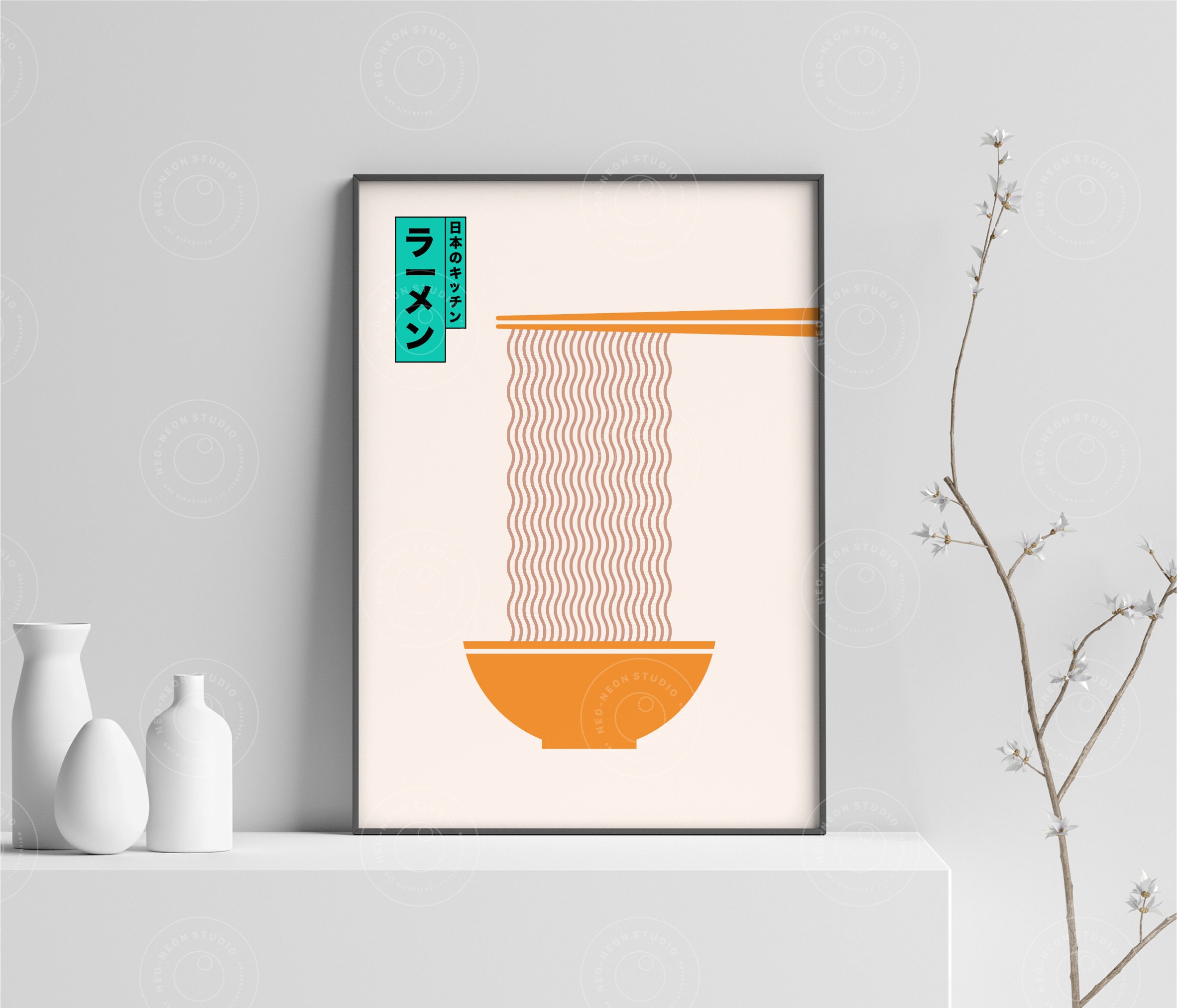 Ramen Noodle Print Japanese Print Ramen Poster Ramen Art - Etsy
