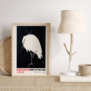 Ohara Koson Stork Poster, Japanese Art Print, Hokusai Print, Ohara ...