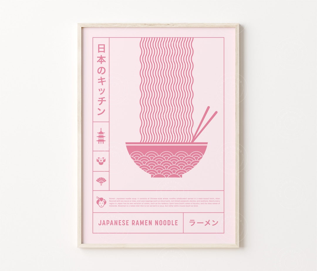 Ramen Noodle Print, Japanese Print, Ramen Poster, Ramen Art Print ...