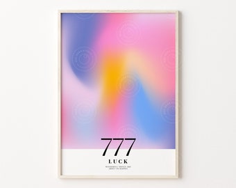Angel Number 777 Luck Digital Print - Etsy
