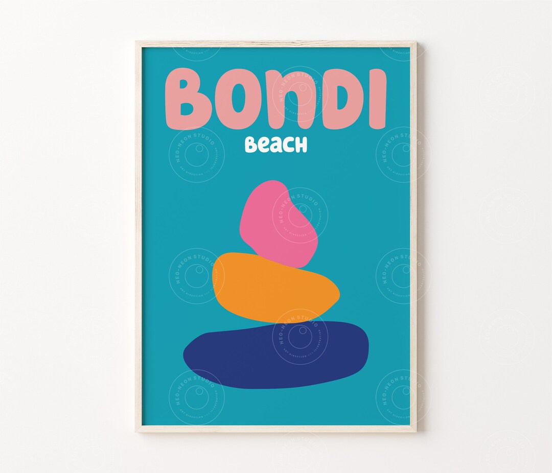 Bondi Beach Print, Bondi Beach Poster, Mykonos, Miami Beach Print ...