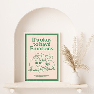 It's Okay to Have Emotions Print, Digital Download, Retro Quote Wall ...