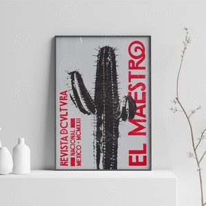 El Maestro Poster, Mexican Vintage Art Print, Mexican Poster, Digital ...
